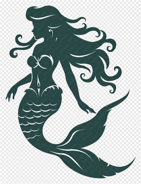 Mermaid Silhouette Clip Art Free Vectors Mermaid