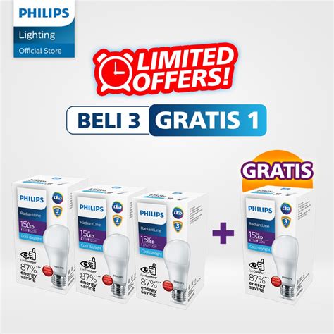 Jual Promo Philips Paket Beli Gratis Radiantline Ledbulb W E K V Putih Shopee