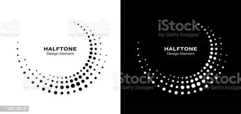 하프톤 원형 점선 프레임 세트 흰색 배경에 격리된 원 점입니다 의료 치료 화장품에 대한 로고 디자인 요소 하프 톤 원 점 텍스처를 사용 하 여 둥근 테두리 벡터 Bw 0명에