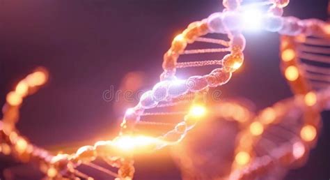 Light And Luminous Dna Helix Molecules Move Inside The Human Body