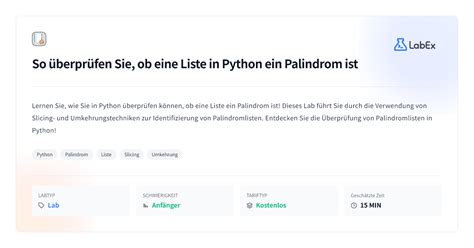So überprüfen Sie Ob Eine Liste In Python Ein Palindrom Ist Labex