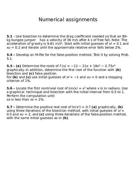Doc Numerical Assignments