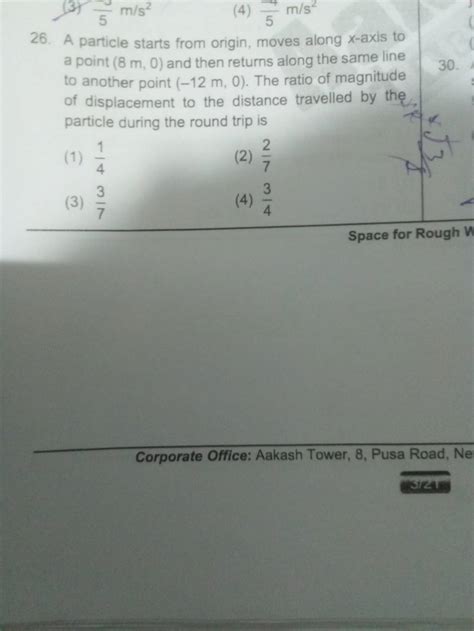 A Particle Starts From Origin Moves Along X Axis To A Point 8 M 0 And