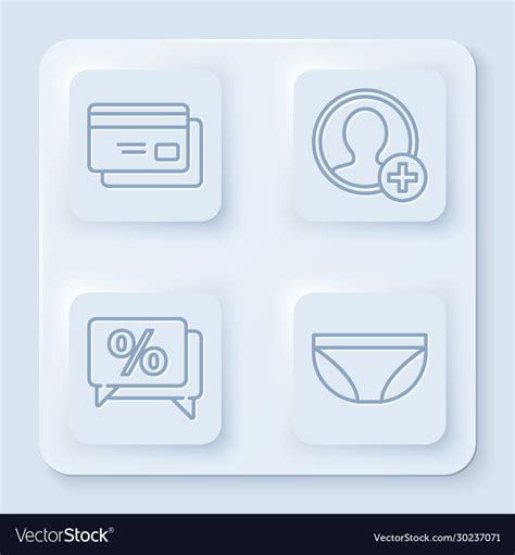 Set Line Credit Card Create Account Screen Vector Image