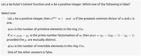 solved let o be euler s totient function and m be a positive