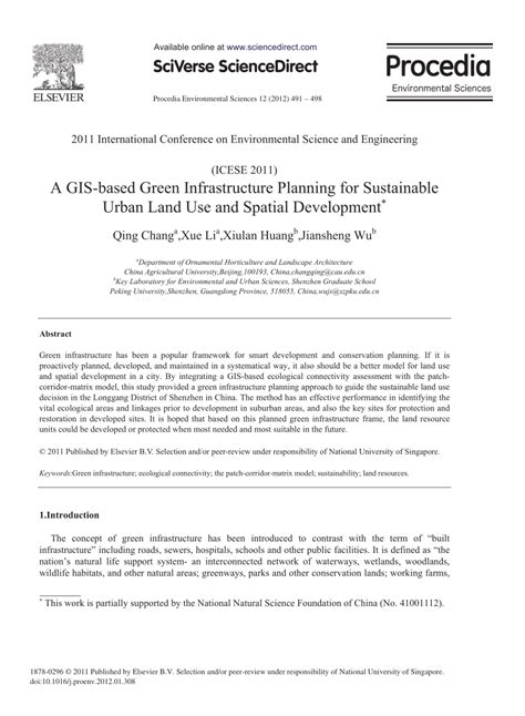 pdf a gis based green infrastructure planning for sustainable urban land use and spatial