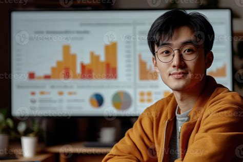 Professional Young Man Analyzing Data While Working From Modern Office