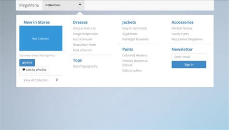 Mega Menu CSS Examples Snippet OnAirCode