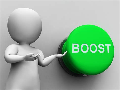 Free Photo Boost Button Shows Imrovement Upgrade And Better Better Boost Boosting Free
