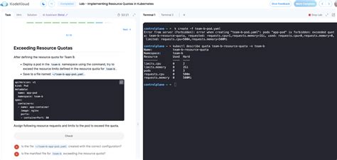 cks lab implementing resource quotas in kubernetes kubernetes