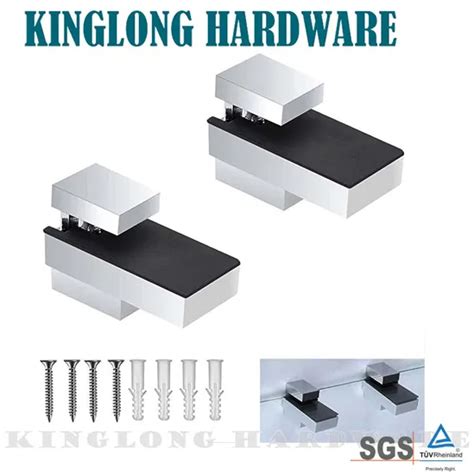 Zinc Alloy Woodglass Shelf Brackets Wall Mounted Glass Holders