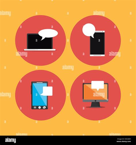 Digital Messaging Related Icons Stock Vector Images Alamy