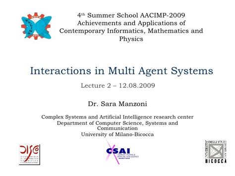 Interactions In Multi Agent Systems