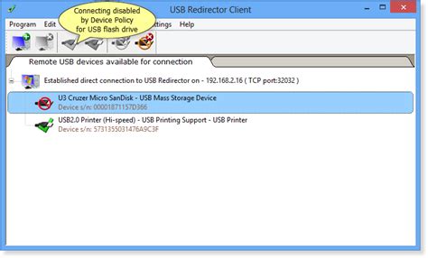 features device policy — usb redirector client user manual