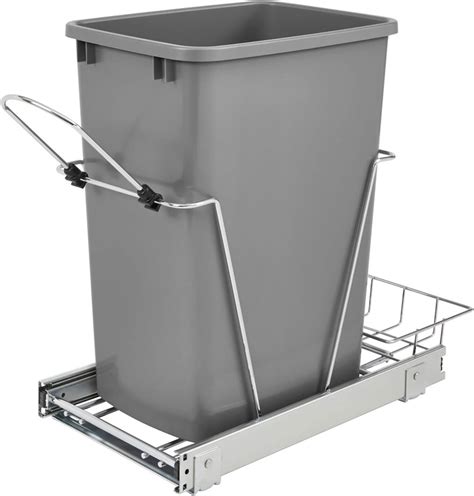 Rev A Shelf RV KD C S Quart Chrome Plated Wire Bottom Mount Pullout Kitchen Trash Can