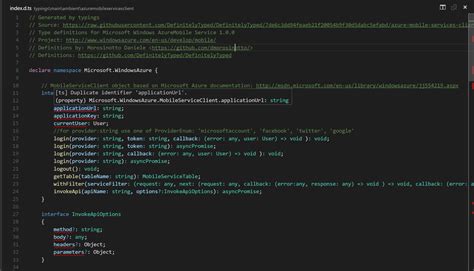 Azure Mobile Services Duplicate Identifier Warnings · Issue 9099 · Definitelytyped