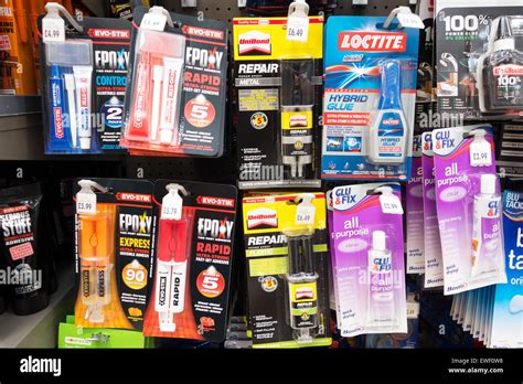Different Types Of Glue For Sale Homebase DIY Store UK Stock Photo Alamy