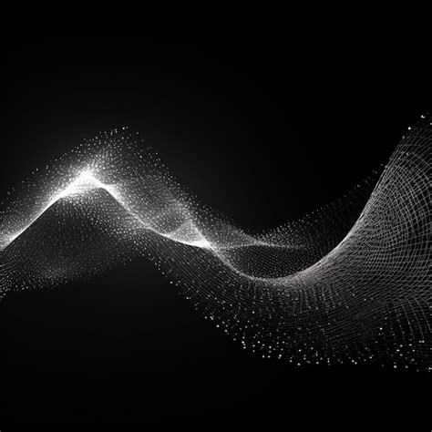 Premium Photo Abstract Digital Wave With Particles On Dark Background