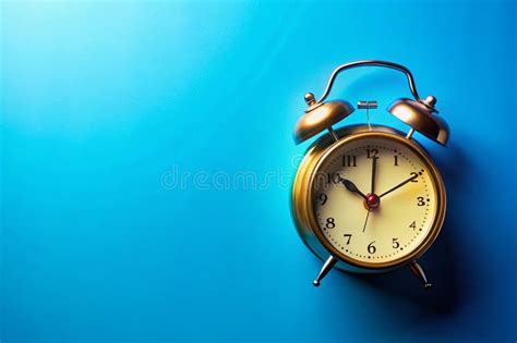 Vintage Analog Wall Clock With A Striking Blue Background A Timeless