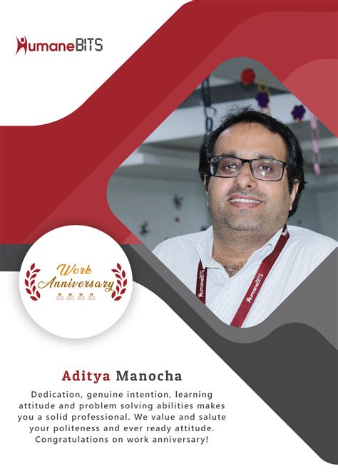 happy work anniversary aditya manocha workanniversary humane