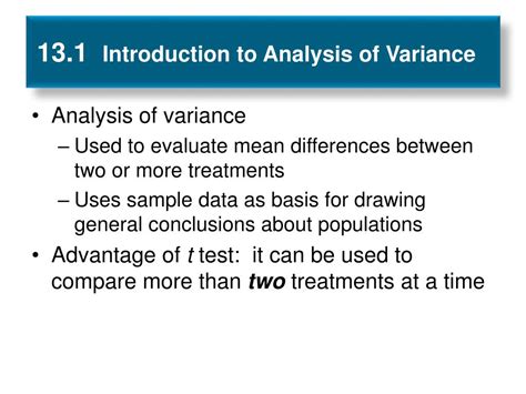 PPT Chapter Introduction To Analysis Of Variance PowerPoint Presentation ID