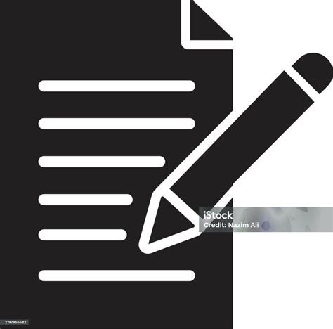 채우기 쓰기 패드 아이콘 흰색 배경에 고립되어 있습니다 연필을 가진 종이 참고 양식 사업 계약서 검은색 윤곽선과 채워진 버전 프리미엄 품질의 기호 가득 찬에 대한 스톡 벡터