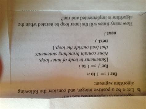Solved Let π be a positive integer and consider the Chegg