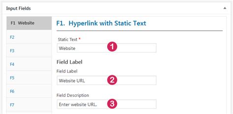 Field Hyperlink With Static Text Abcfolio Wordpress Plugins