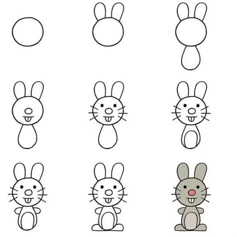 عکس ها و تصاویر نقاشی خرگوش خاکستری باهوشک