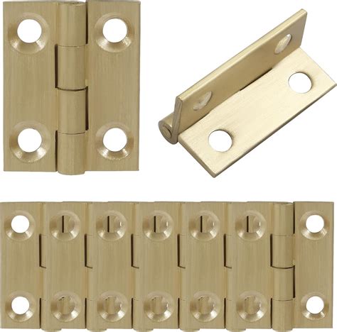 Murtenze 8 Pcs 1 Inch Mini Solid Brass Hinges，brass Cabinet Hinge Small