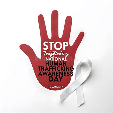 Human Trafficking Awareness Day Card Banner Design January 11 Vector
