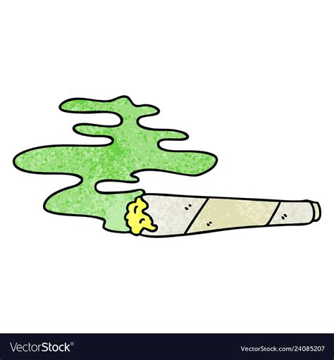 Quirky Hand Drawn Cartoon Lit Joint Royalty Free Vector
