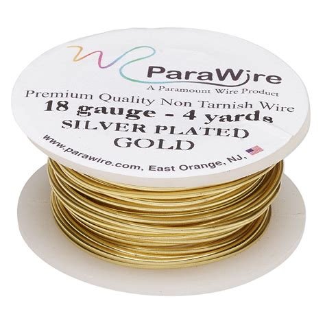 Wire Parawire™ Gold Finished And Silver Plated Copper Round 18