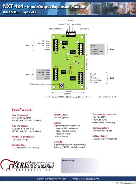 keri systems nxt 4x4 rev product guide 4x4data sheet f