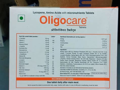 500 Gm Oligocare Tablet At ₹ 399box L Carnitine Tablet In Surat Id