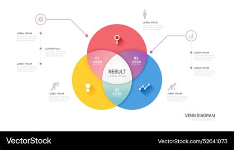 Infographic Venn Diagram Chart Template Royalty Free Vector