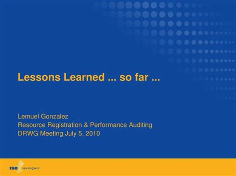 Ppt Lessons Learned So Far Powerpoint Presentation Free