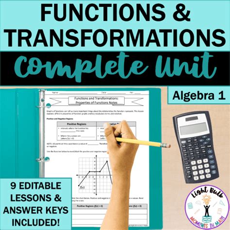 functions and transformations complete unit algebra 1 unit 4