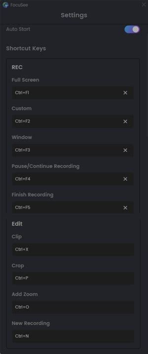 How To Set Shortcut Keys In Focusee