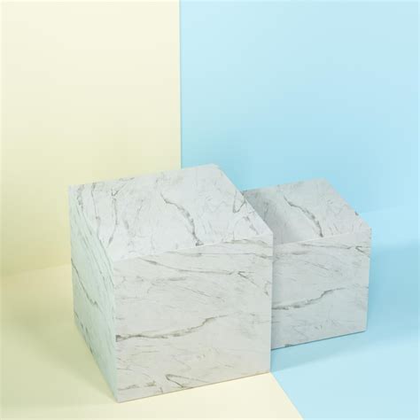 Premium Photo Square Platform With Solid Color Background 3d Rendering