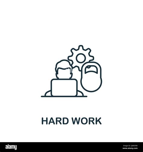 hard work icon monochrome simple business motivation icon for
