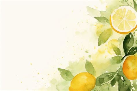 Lemon Watercolor Minimal Background Lemon Free Photo Illustration