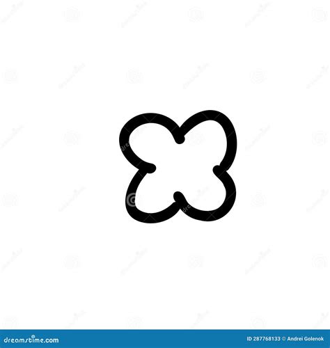 Math Symbol Multiply Outline Font In Outline Bubble Style Isolated On White Background For