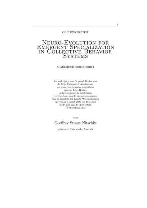 Pdf Neuro Evolution For Emergent Specialization In Collective Behavior Systems