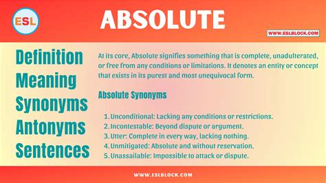 Absolute Definition, Meaning, Synonyms, Antonyms, Sentences – English ...