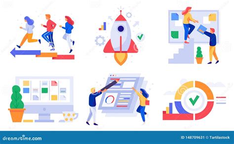 Kanban Project Management Agile Development Scrum Board Sprints And Developing Teamwork