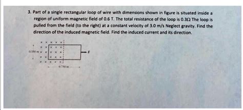 solved part of single rectangular loop of wire with dimensions shown