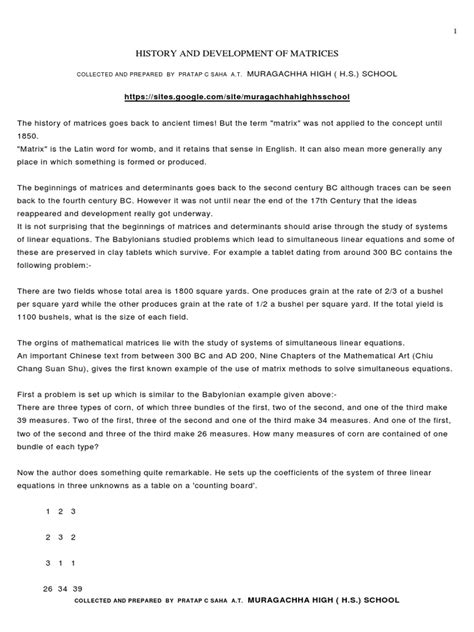 Maths Project Pdf Determinant Matrix Mathematics