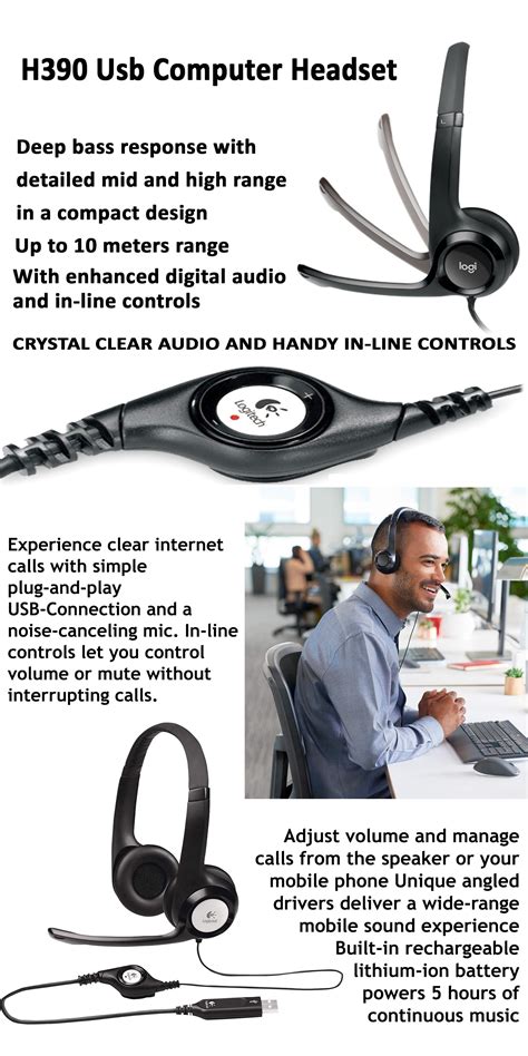 Logitech H Usb Computer Headset Black Moreshopping