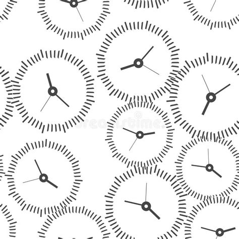 Vector Image Of A Clock Vector Illustration Clock Seamless Pattern On A White Background Stock